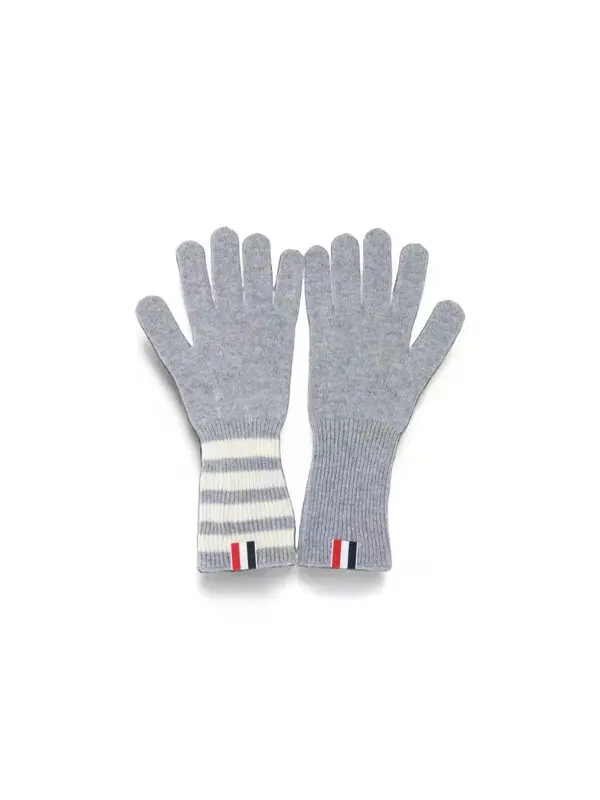Thom Browne 4-bar Cashmere Gloves - Grey