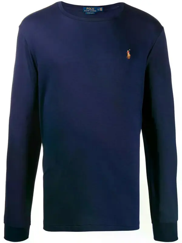 Polo Ralph Lauren Embroidered Long-sleeved T-shirt - Blue