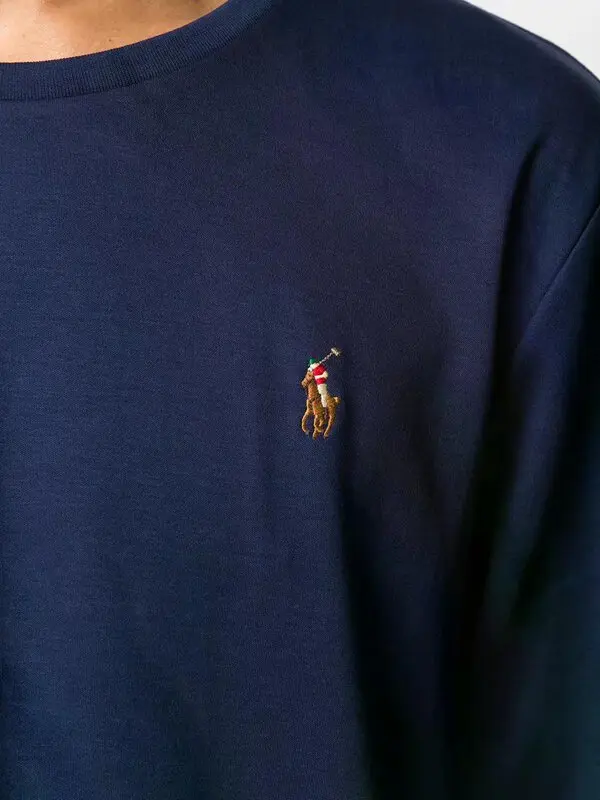 Polo Ralph Lauren Embroidered Long-sleeved T-shirt - Blue