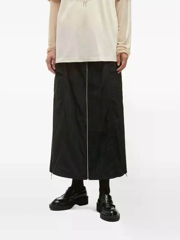 TOUT A COUP High-waisted Skirt With Zip Fastening And Drawstring Hem - Black