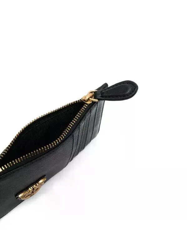 Pinko Logo-detail Leather Cardholder - Black