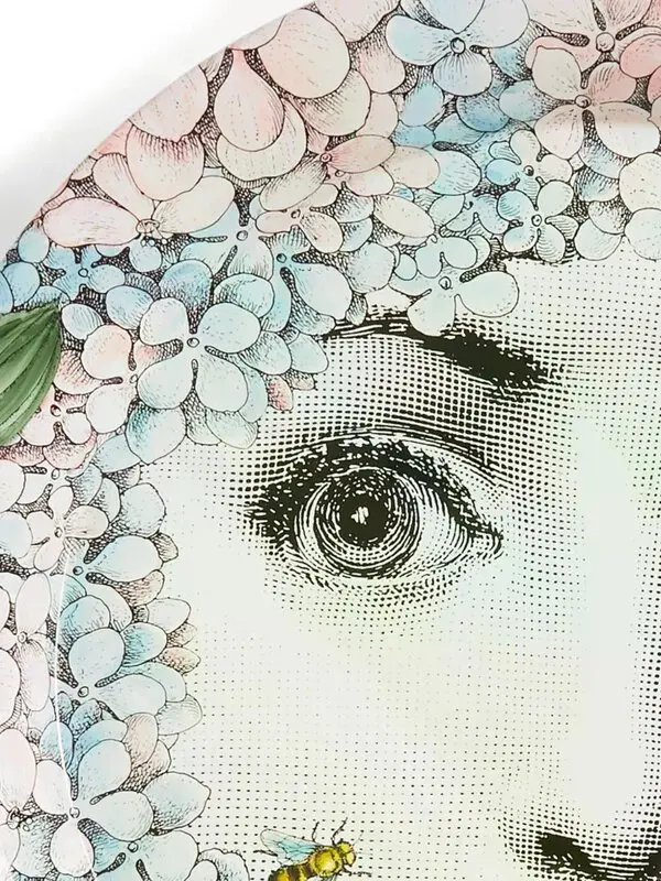 FORNASETTI Ortensia Hand-painted Tray - White