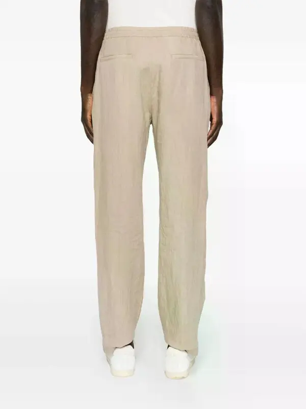 Canali Mid-rise Tapered Linen Trousers