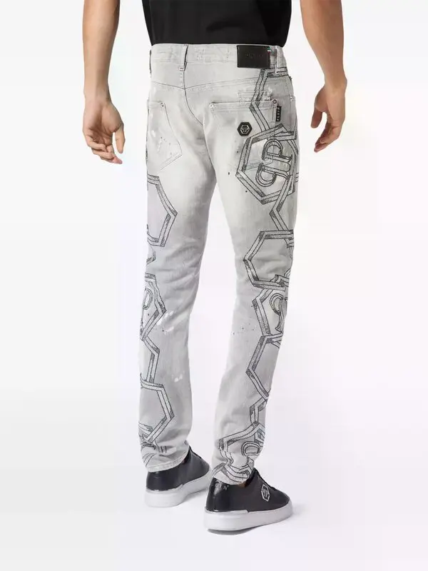 Philipp Plein Crystal Embellished Jeans