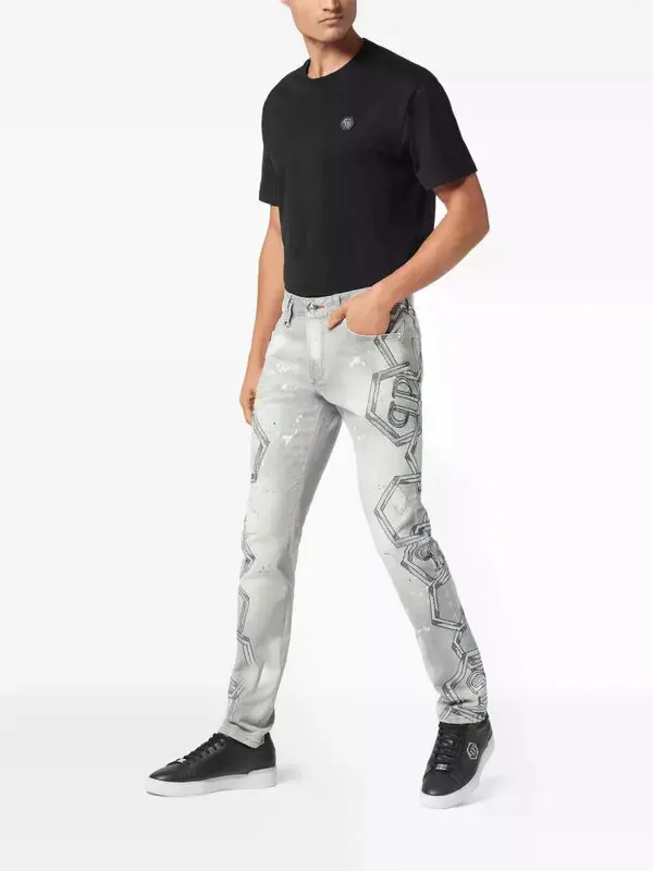 Philipp Plein Crystal Embellished Jeans