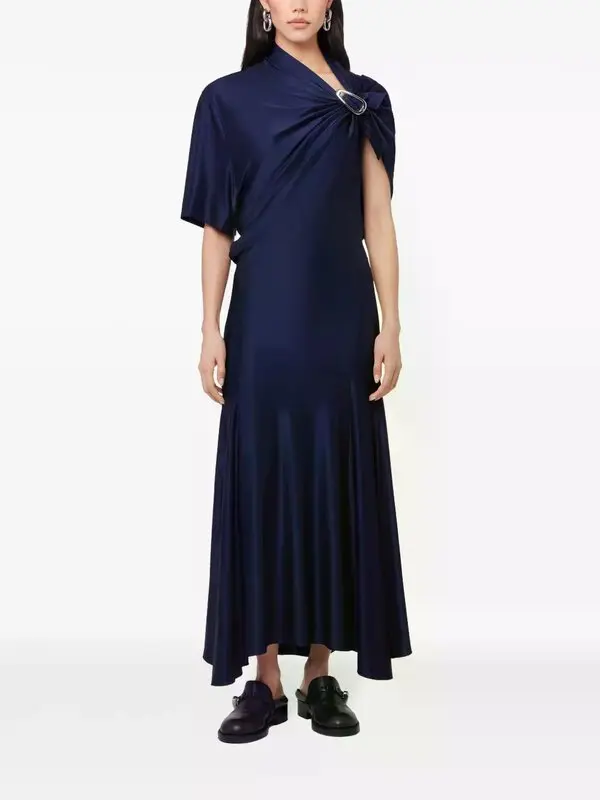 Rabanne Asymmetric Draped Midi Dress