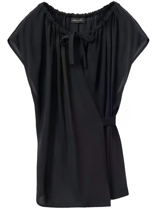 Fabiana Filippi Wrap Design Blouse With Tie Detail