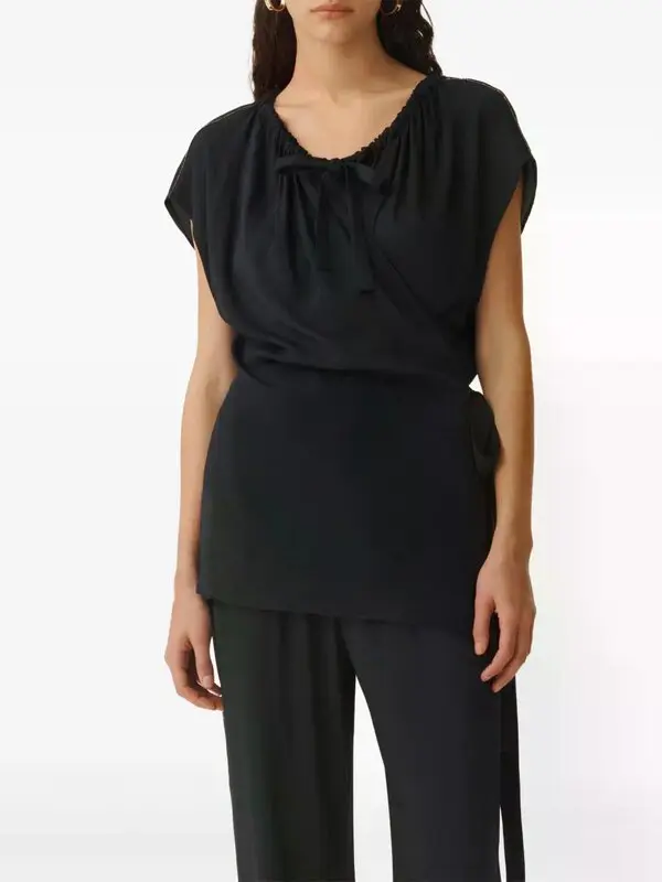 Fabiana Filippi Wrap Design Blouse With Tie Detail