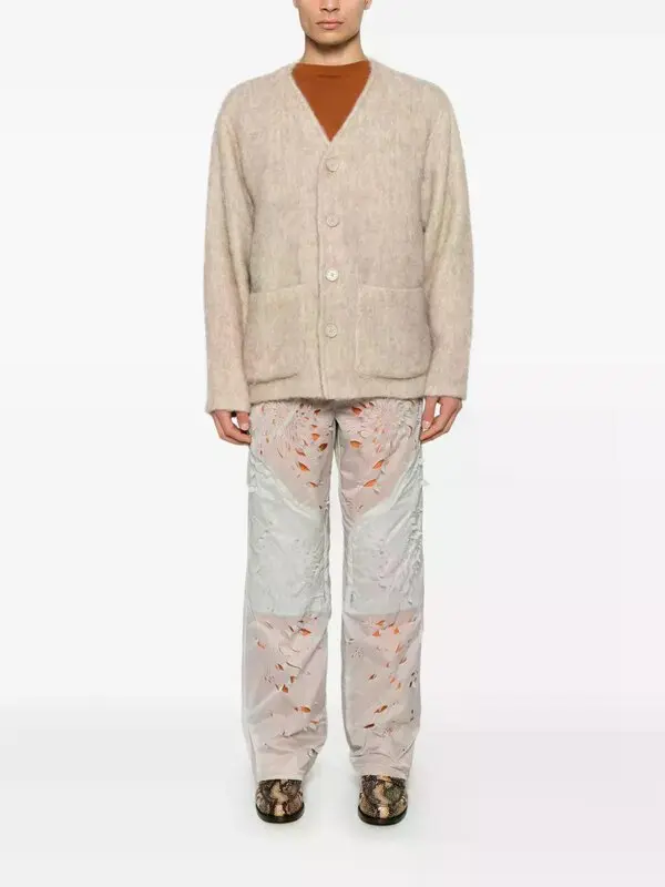 JUNTAE KIM Lasered Petals Trousers - Grey