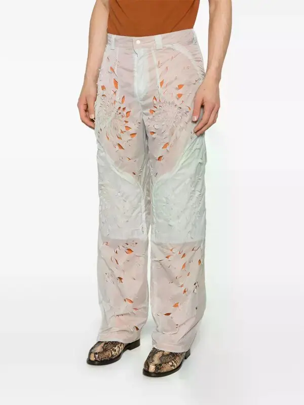 JUNTAE KIM Lasered Petals Trousers - Grey