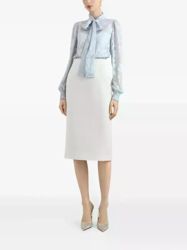 Dolce & Gabbana Floral-print Silk Blouse With Tie Detail