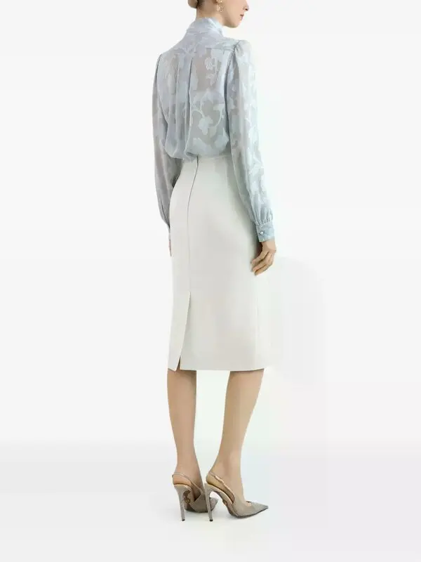 Dolce & Gabbana Floral-print Silk Blouse With Tie Detail