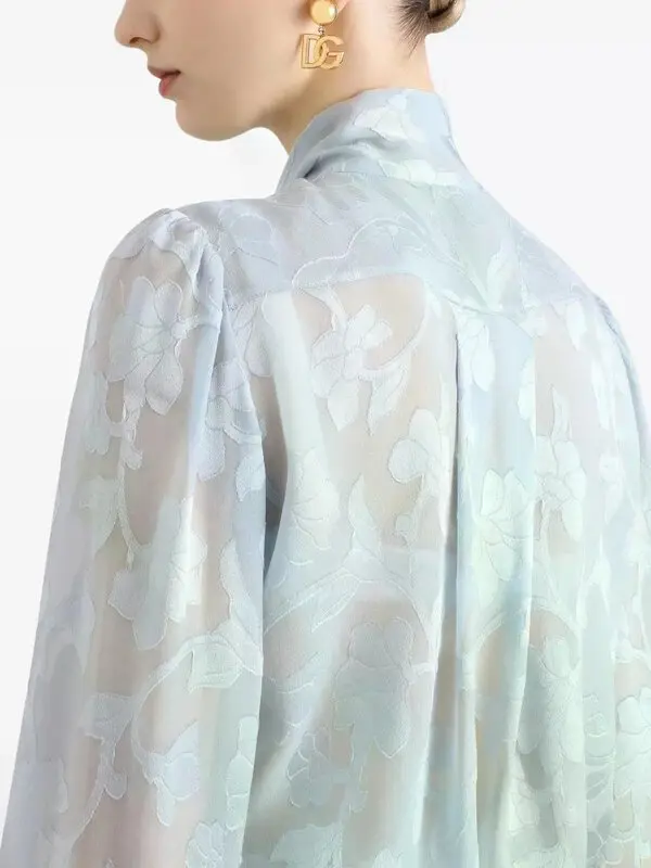 Dolce & Gabbana Floral-print Silk Blouse With Tie Detail