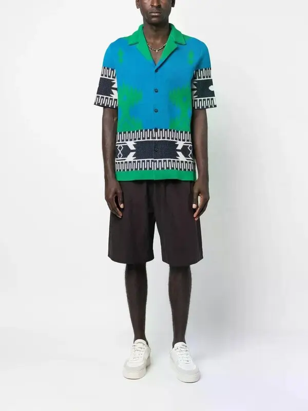 Alanui Patterned Intarsia-knit Shirt - Blue