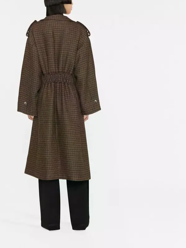 THE MANNEI Double-breasted Houndstooth Coat