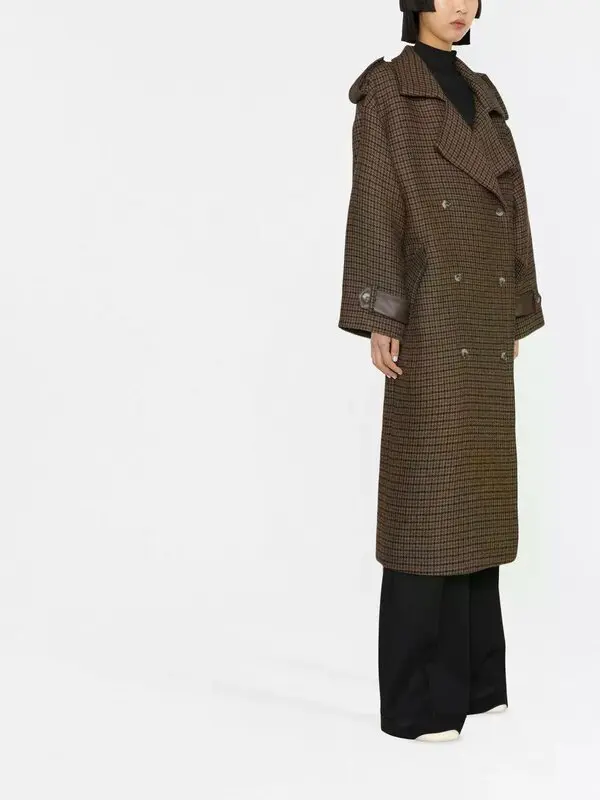 THE MANNEI Double-breasted Houndstooth Coat