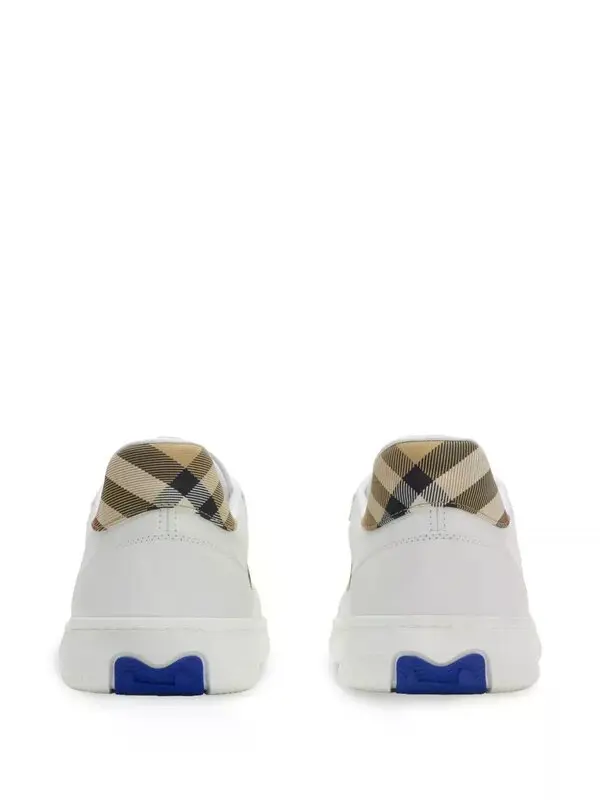 Burberry Calf Leather Terrace Sneakers With Check Detail