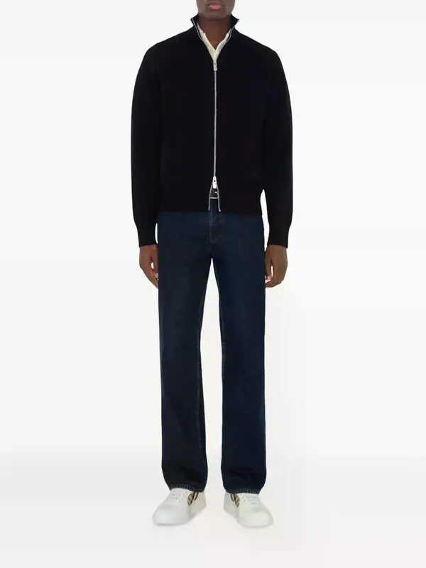Burberry Calf Leather Terrace Sneakers With Check Detail