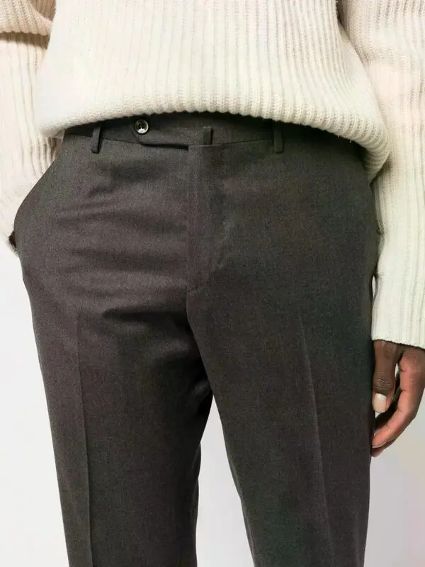 PT TORINO Tailored Pressed-crease Trousers - Brown