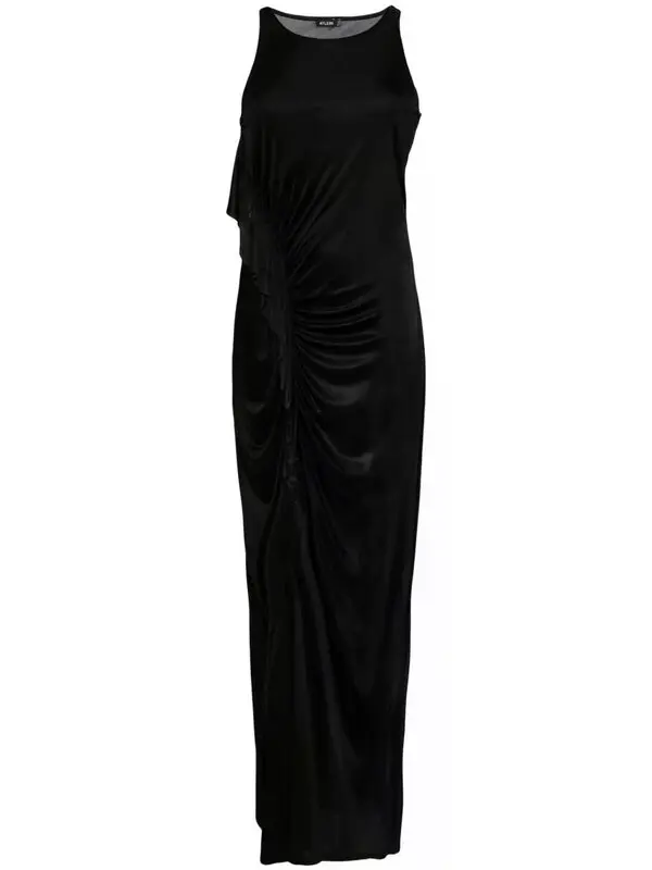 Atlein Single-sleeve Ruched Gown - Black