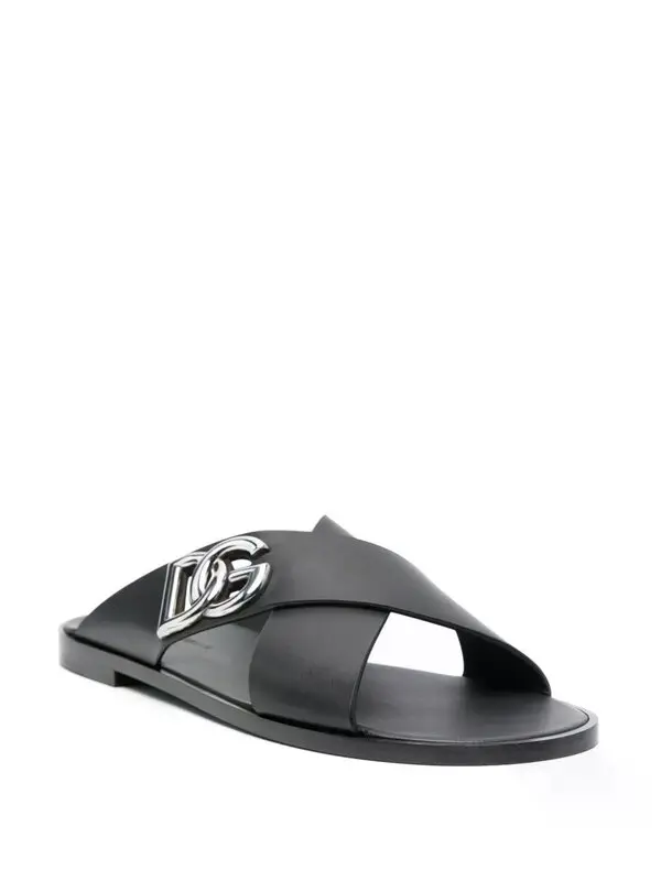 Dolce & Gabbana Dg Logo Leather Sandals