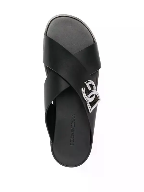 Dolce & Gabbana Dg Logo Leather Sandals
