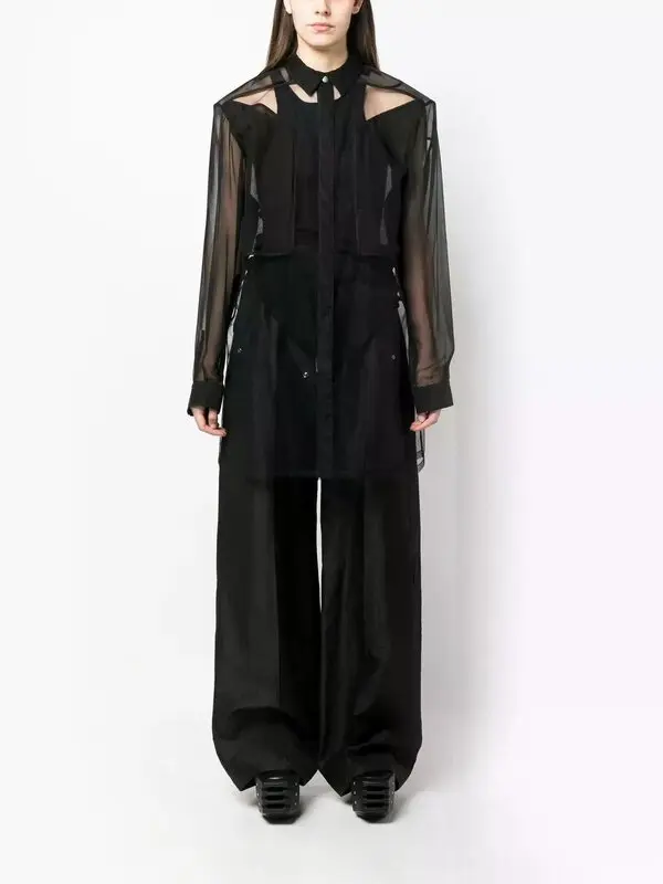 Rick Owens Sheer Panelled Shirt