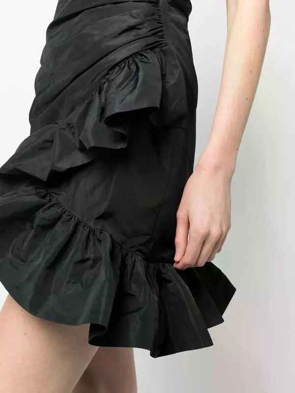 MSGM Puff Sleeve Wrap Dress With Ruffled Detailing