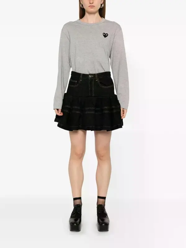 Play Comme Des Garcon Long Sleeve T-shirt With Heart Patch