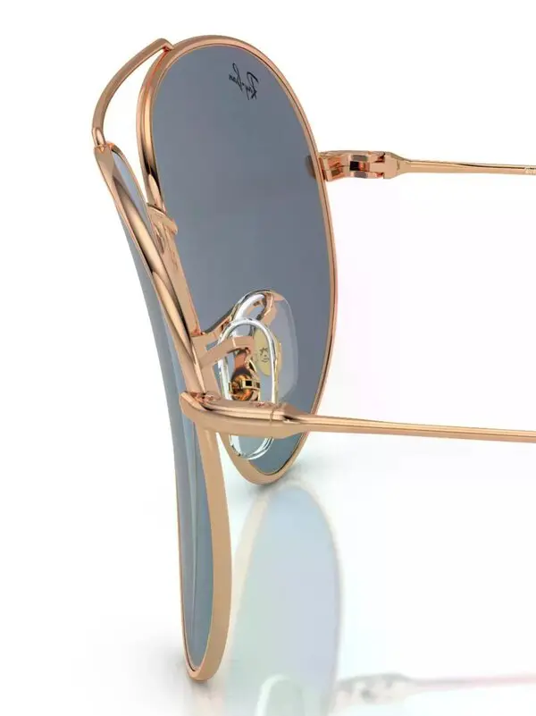 Ray-ban Aviator Pilot-frame Sunglasses With Rose -tone Hardware - Gold
