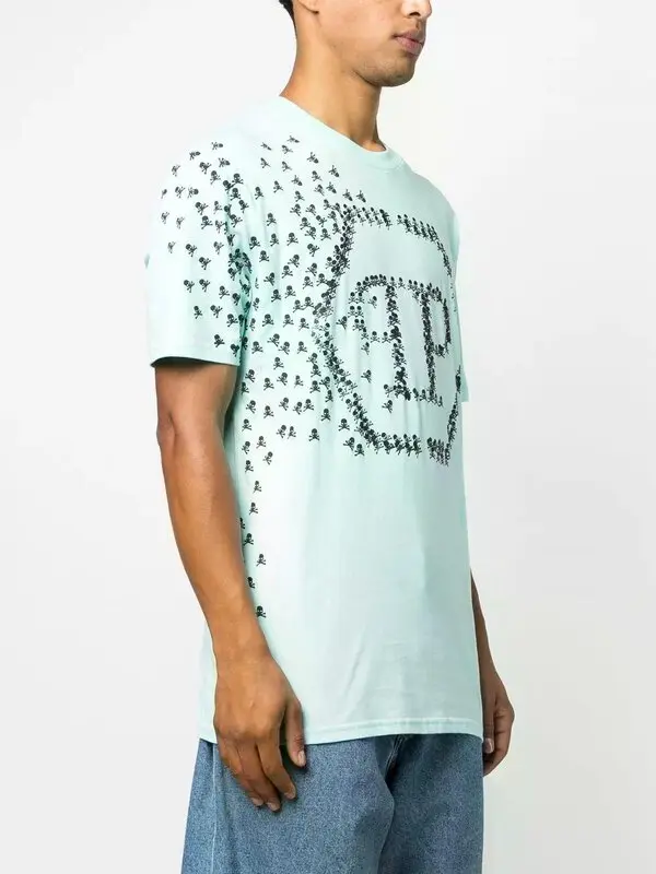 Philipp Plein Skull Bones Logo-print T-shirt - Blue
