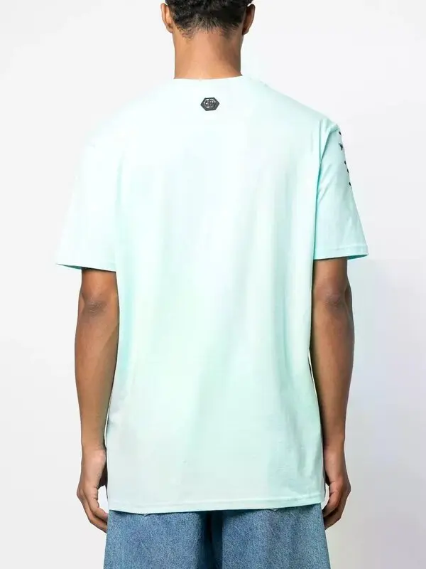 Philipp Plein Skull Bones Logo-print T-shirt - Blue