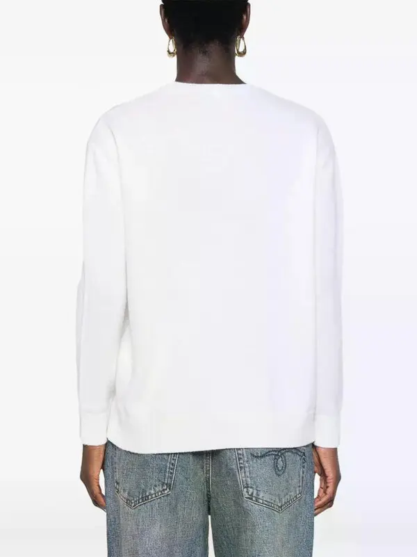 Max Mara Wool-cashmere Blend Crew Neck Sweater With Sequin Embellishment