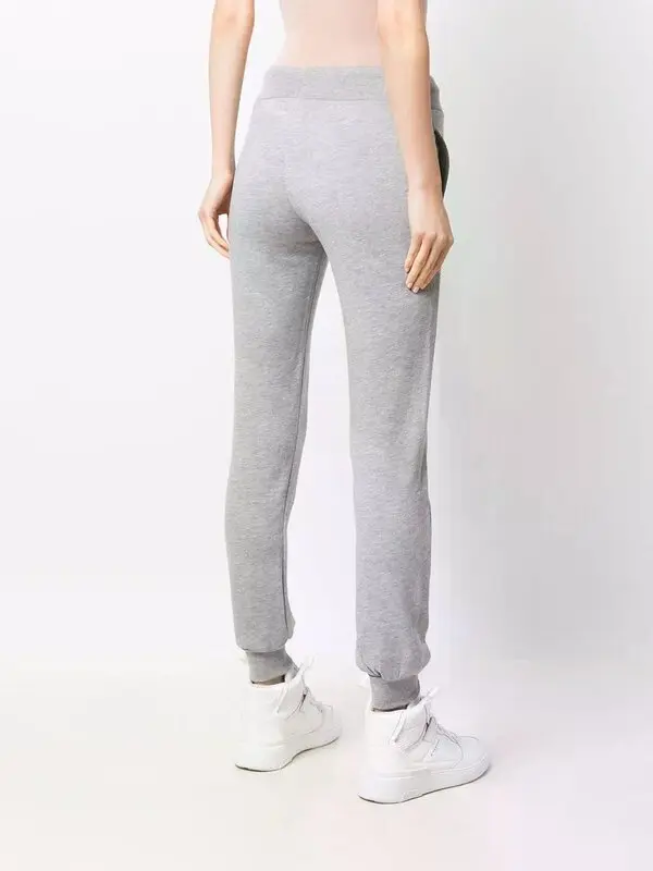 Philipp Plein Heather Cotton-blend Logo Print Joggers - Grey