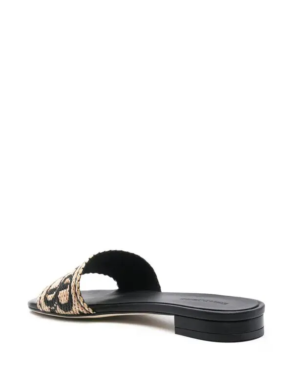 Ermanno Scervino Logo-jacquard Low Block Heel Sandals