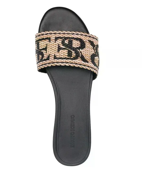 Ermanno Scervino Logo-jacquard Low Block Heel Sandals