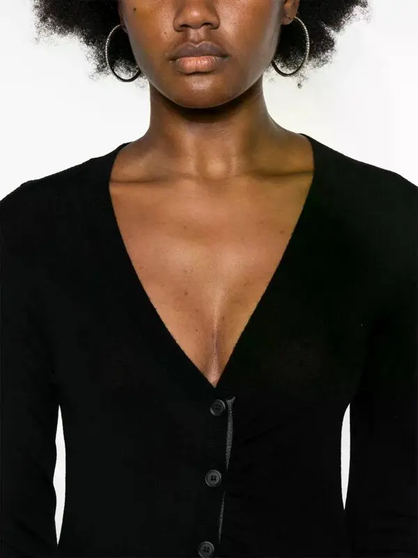 Pinko Boise Cardigan With V-neck And Ruched Detailing