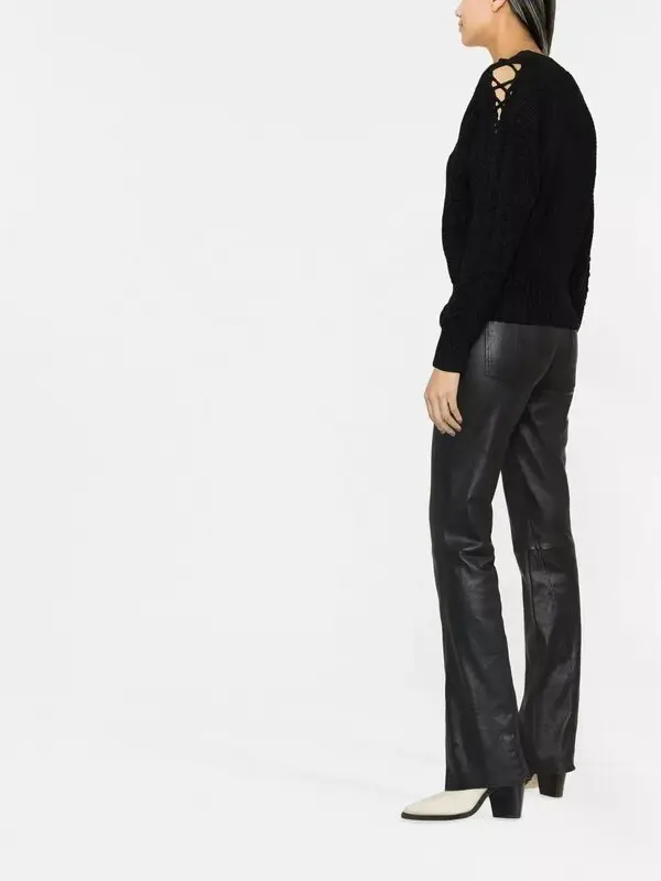 IRO PARIS Chunky Ribbed Knit V-neck Jumper - Black