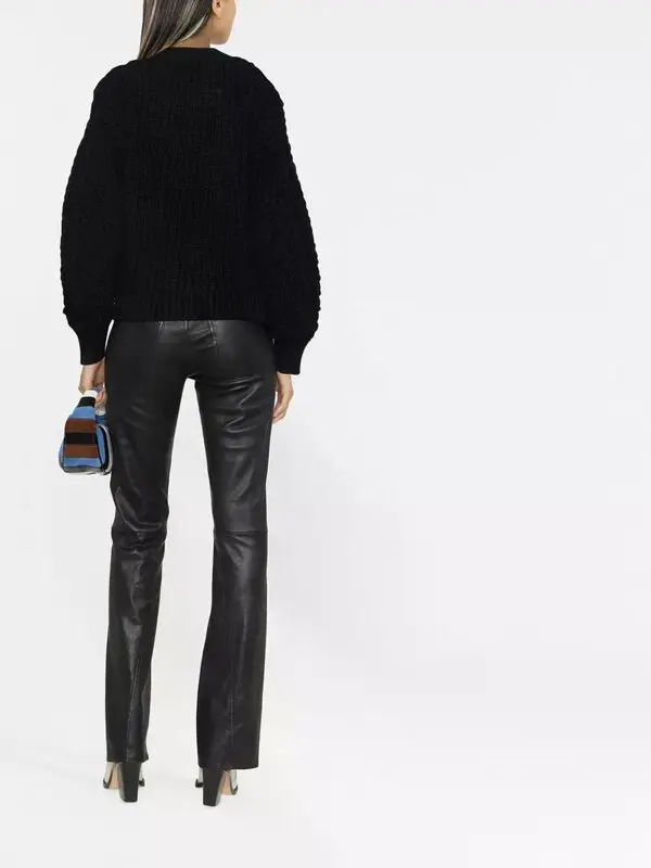 IRO PARIS Chunky Ribbed Knit V-neck Jumper - Black