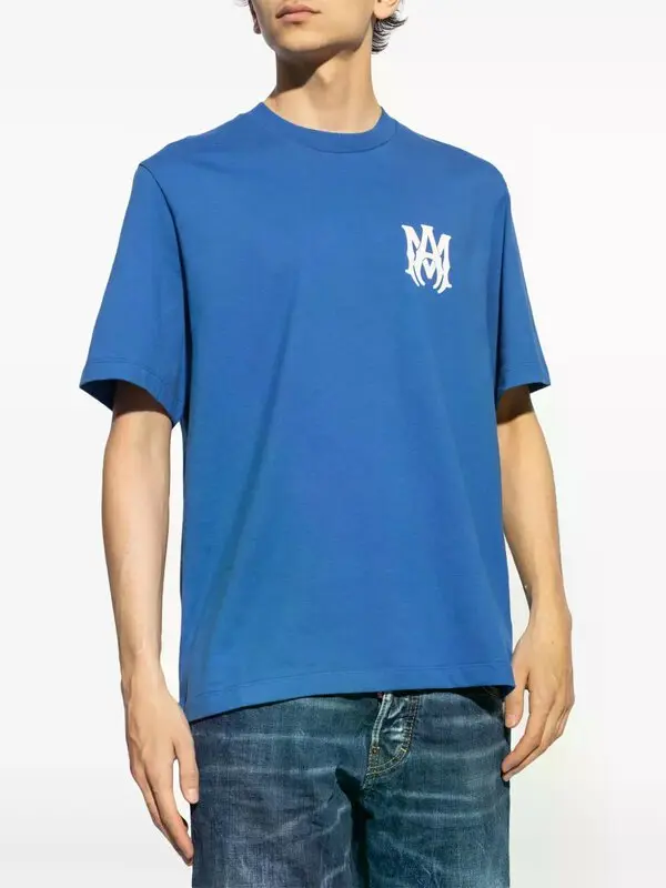 Amiri Logo-print Cotton T-shirt - Blue