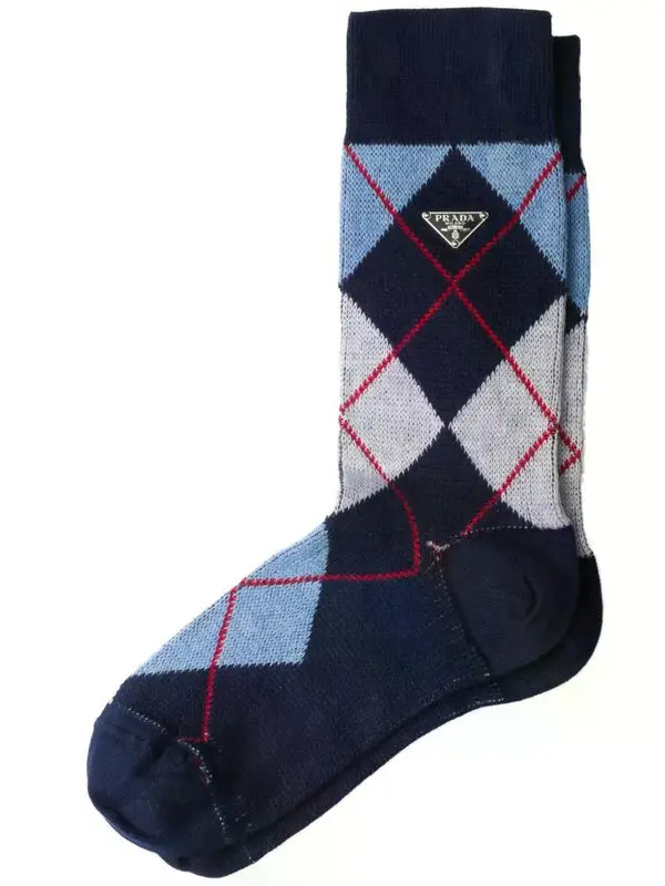 Prada Argyle Cotton Socks - Blue