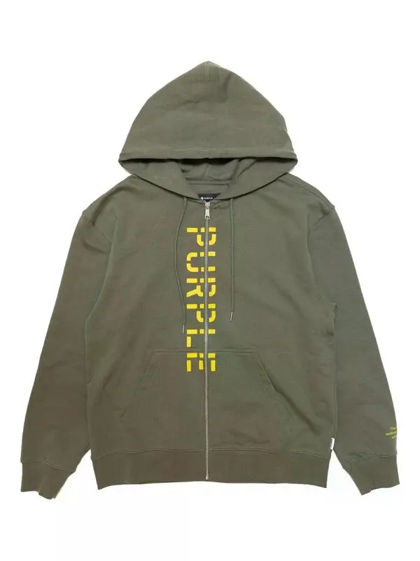 PURPLE BRAND Stencil Logo Zip-up Hoodie - Green