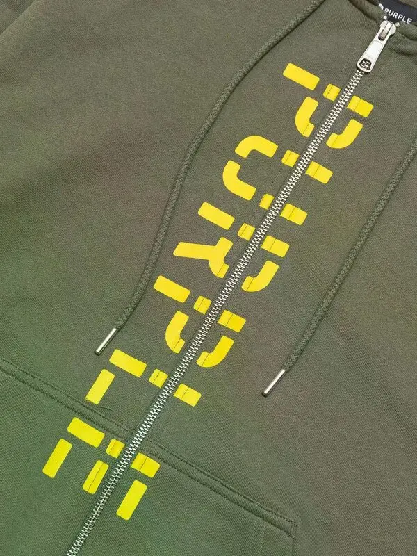 PURPLE BRAND Stencil Logo Zip-up Hoodie