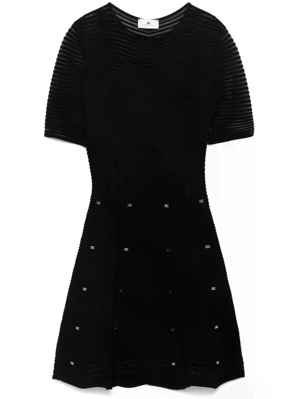 Elisabetta Franchi Herringbone-pattern Mini Dress - Black