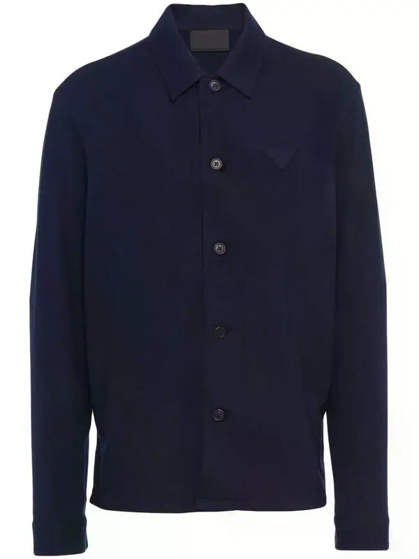 Prada Triangle-logo Wool-blend Shirt