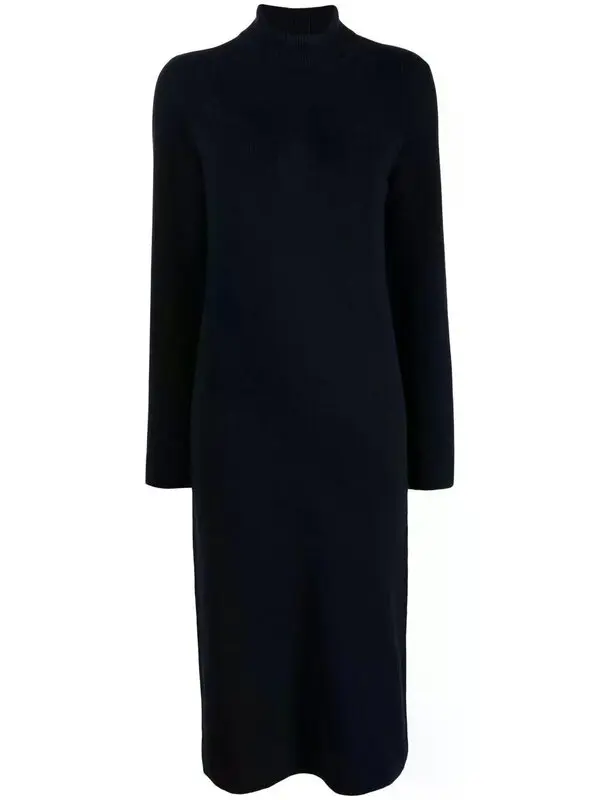 ONEFIFTEEN Ribbed-knit Roll Neck Dress - Blue