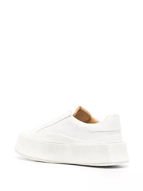 JIL SANDER Off-white Leather Lace-up Sneakers - Neutrals