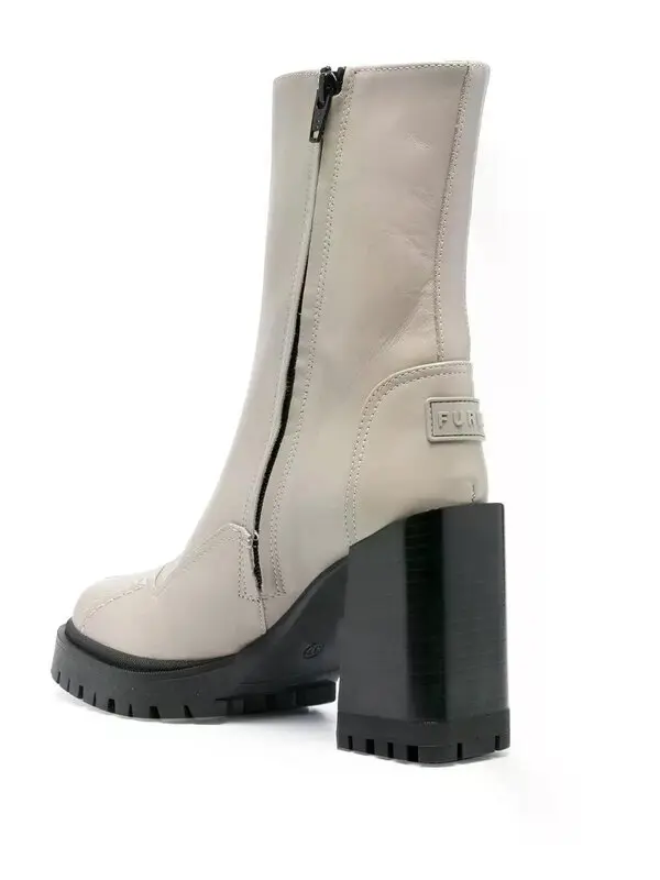 Furla Leather Ankle Boots With Block Heel
