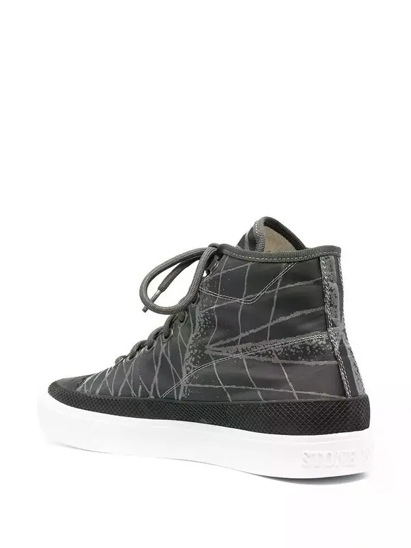 Stone Island Abstract Print High-top Sneakers