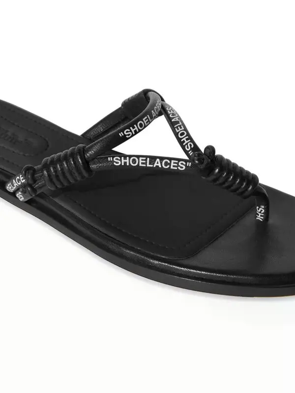 Off-White Shoelaces" Thong Sandals - Black